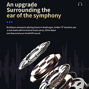 Gecau Digital Display Bluetooth 5.3 Earbuds, Touch-Control TWS-Headphones, with LED Smart Screen Display, 1200mAh, Low Latency, for Sports Working Music