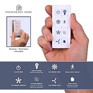 Prominence Home Clancy, 52 Inch Contemporary LED Ceiling Fan with Light, Remote Control, Dual Mounting Options, 5 Dual Finish Blades, Reversible Motor - 51483-01 (Matte Black)