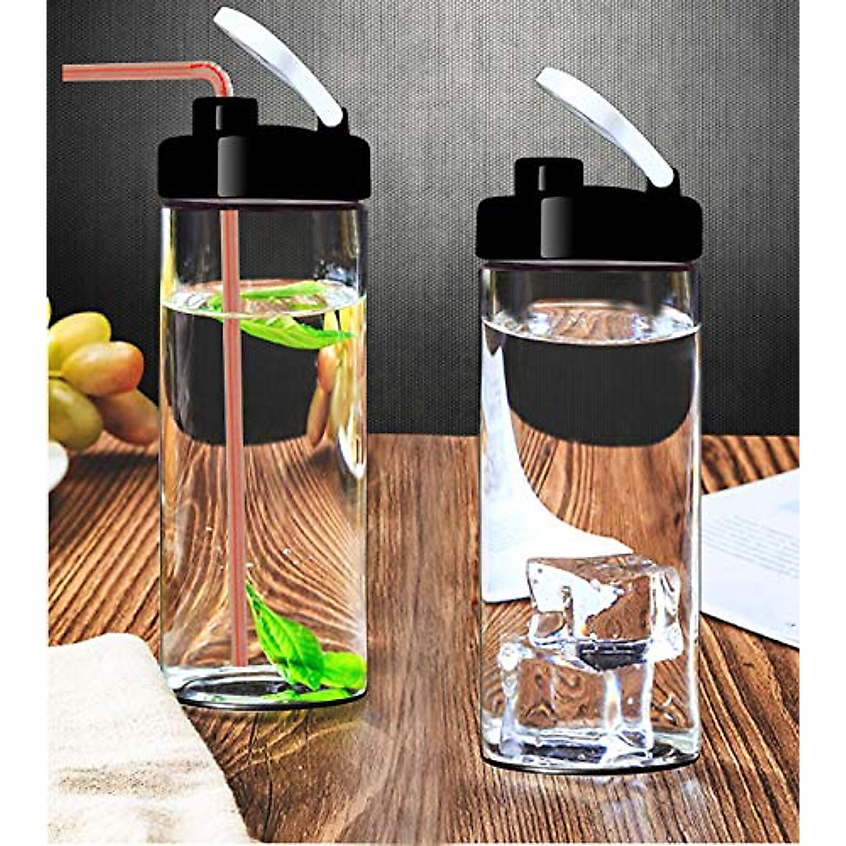 Sun's Tea Glass Travel Mug | Shaker Bottle | Water Tumbler | Water Glasses | 20oz with Lid | Ultra Clear Glass | Non-Plastic