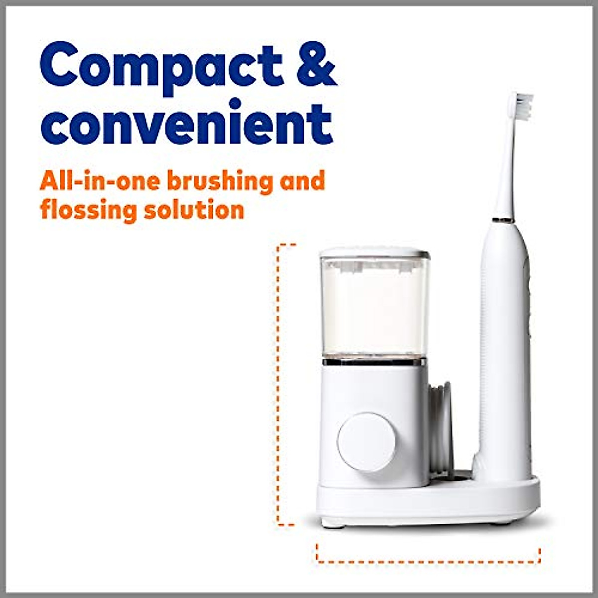 Waterpik Sonic-Fusion Professional Flossing, Electric Toothbrush & Water Flosser Combo in One, SF-02, White