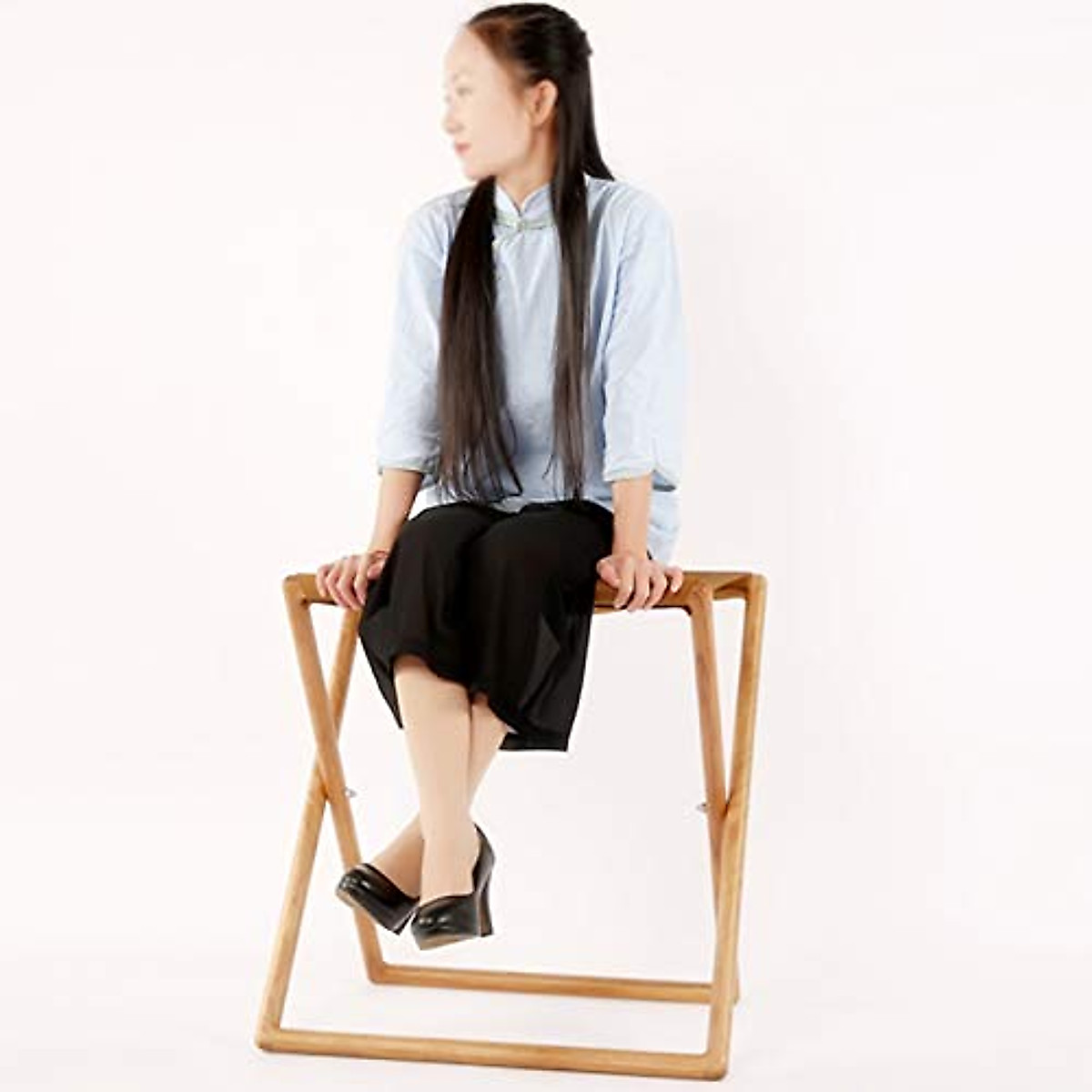 XJJUN-Luggage Rack Luggage Rack, Hotel Luggage Rack, Hotel Mahogany Leather Folding Rack, Bedside Clothes, Guest Room Cabinet (Color : A, Size : 43x43x30cm)