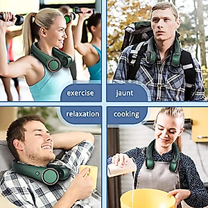 Neck Fan, Portable Bladeless Fan, 4000mAh Battery Operated Personal Fan, Leafless, Rechargeable, Headphone Design, 3 Speeds, Ultra Quiet Wearable Hands Free Fan for Women Men Kids