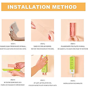 Hanlaien Self-Adhesive Desktop Socket Fixer, Self Adhesive Power Strip Holder, Power Strip Wall Mount Desktop Socket Fixer (Mixed,8pcs)
