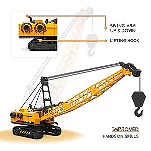 Construction Trucks Toy Vehicles Playset, Set of Crane & Excavator Toy with Road Sign Accessories(36pcs), Kids Construction Site Toys for Boys, Gift for Ages 3 and Up Toddlers Kids Children Present