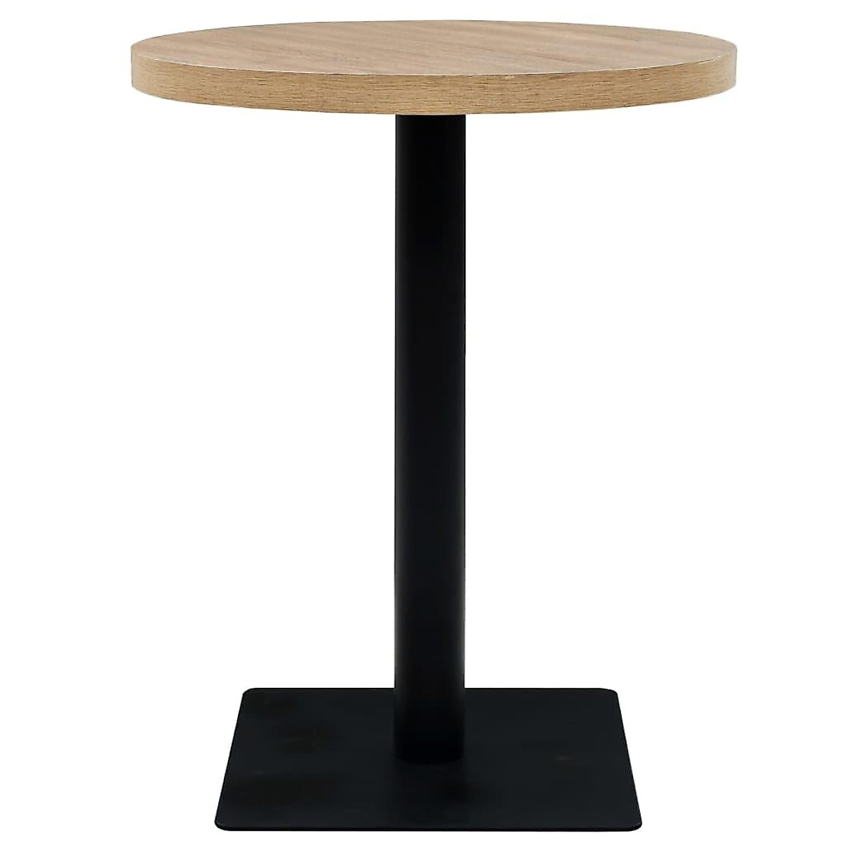 YPWRENH Entrance Table Coffee Table Bistro Table MDF and Steel Round 23.6"x29.5" Oak Color for Dining Room, Kitchen or Living Room