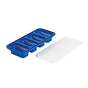 HIC Kitchen Prep-N-Freeze Portion Tray with Lid, Collapsible LFGB Silicone, 6-Ounce Sections