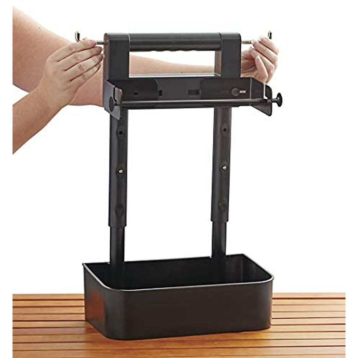 Mr. Bar-B-Q Adjustable Grilling Caddy | Store all your Grilling Accessories in One Place | Roller Towel Holder | Reduce Mess While Grilling