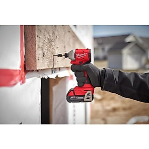 Milwaukee 3650-20 M18 18V Lithium-Ion Brushless Cordless 1/4 in. Compact Impact Driver (Tool Only), Red
