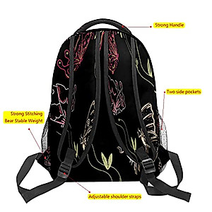 NO Butterfly Graffiti Backpack School Book Bag Laptop Backpacks Travel Hiking Camping Day Pack