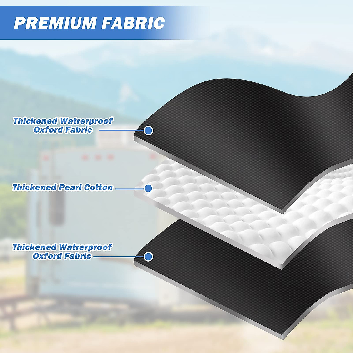 CoukouCover RV Door Window Curtains, Heavy Duty Waterproof Oxford Fabric 25 x 16 Inch Foldable RV Blackout Window Cover, Camper Door Window Cover (Black)