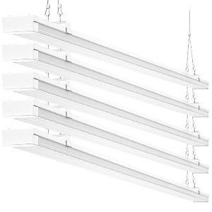 FAITHSAIL 5 Pack 4FT LED Shop Light, 40W LED Utility Light with Plug, 4000 LM, 4000K, 48 Inch LED Garage Light with Hanging Chain for Garage, Basement, Workshop, Hanging or Flush Mount, Non-Linkable