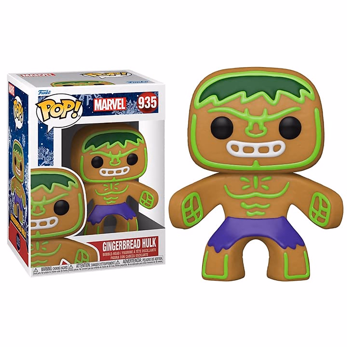 POP Marvel: Holiday - Gingerbread Hulk Funko Vinyl Figure (Bundled with Compatible Box Protector Case), Multicolored, 3.75 inches