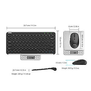 Arteck 2.4G Wireless Keyboard and Mouse Combo Ultra Compact Slim Stainless Full Size Keyboard and Ergonomic Mouse for Computer/Desktop/PC/Laptop and Windows 10/8/7 Build in Rechargeable Battery