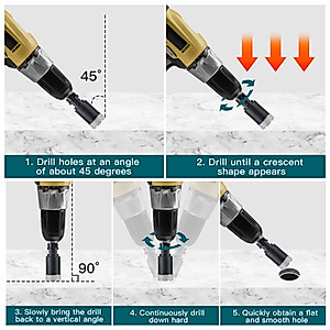 Dry Diamond Core Drill Bit, 1-3/8" 35mm Vacuum Brazed Hole Saw for Marble Porcelain Brick Masonry Concrete Hard Materials, Diamond Tile Hole Saws with 5/8-11 Thread Plus 3/8 Hex Shank Adapter