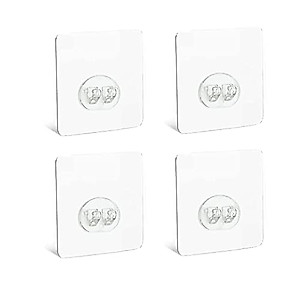 TEKNOTEL 4PCS Shower Caddy Adhesive Sticker Replacement Hook for Corner Shower Caddy Bathroom Rack Shelf Soap Dish Basket Wall Hanging Hook with Strong Sticky, No Drilling Bath Kitchen Organizer