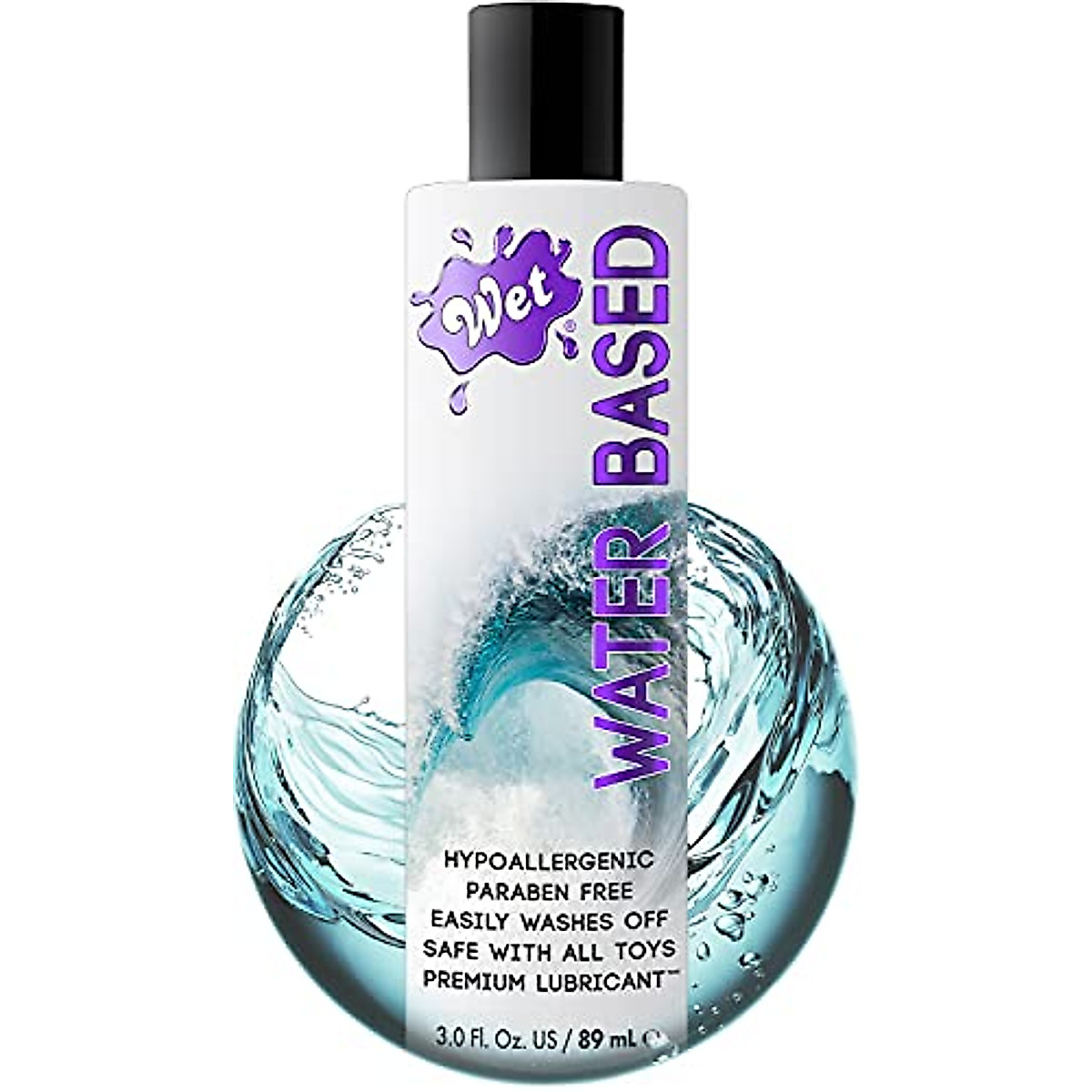 Wet Original Water Based Lube 3 Ounce Premium Personal Lubricant, Long Lasting Formula for Condom Safe Vegan Ph Balanced Hypoallergenic and Paraben Free Intimacy