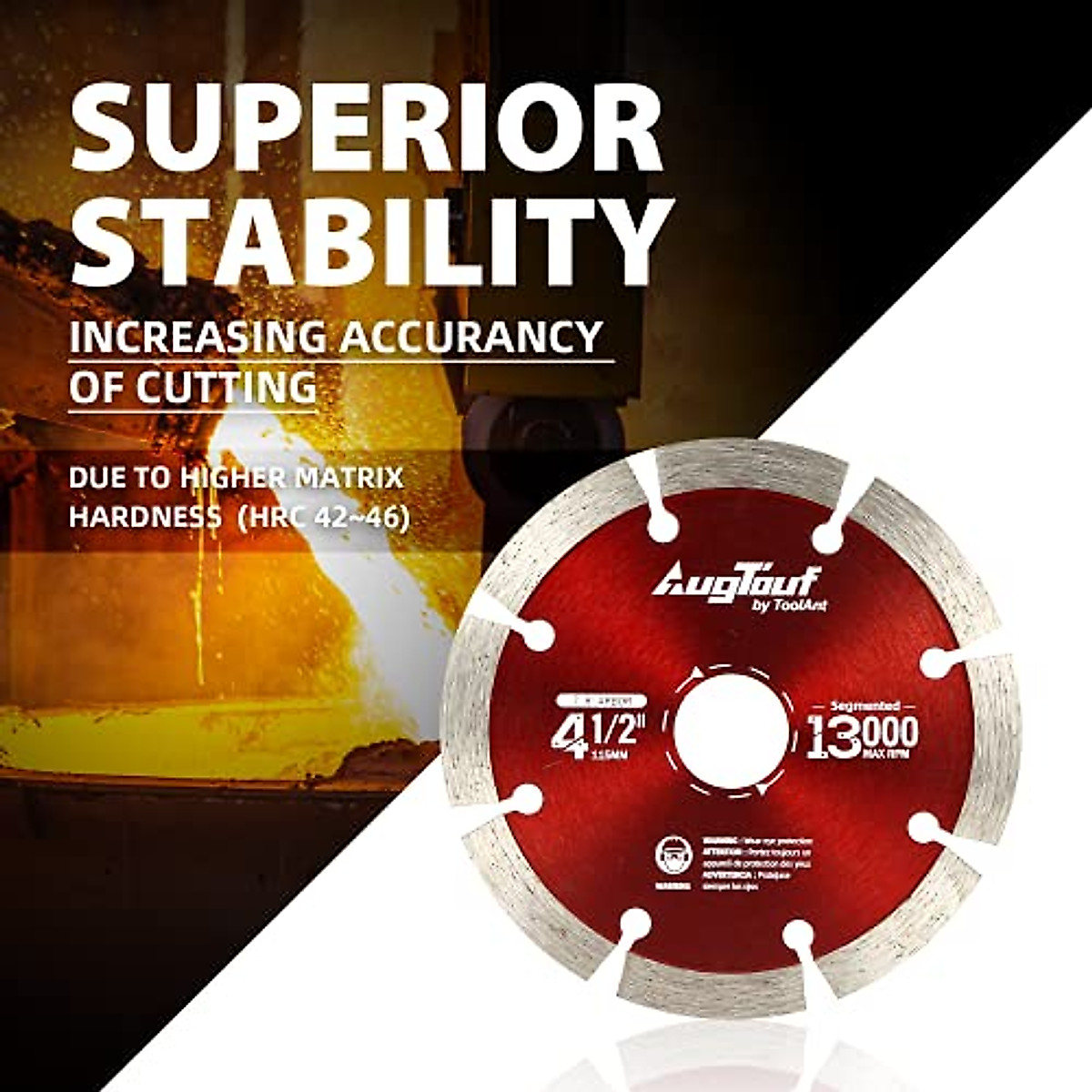 4-1/2" Diamond Blade, Segmented Diamond Saw Blade for Porcelain, Tile, Brick, Granite and Concrete (4.5"-3pcs)