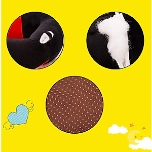 Syhonic Baby Kids Support Seat Sofa Plush Soft Animal Shaped Baby Learning to Sit Chair Keep Sitting Posture Comfortable for 3-16 Months Baby(Black & Red)