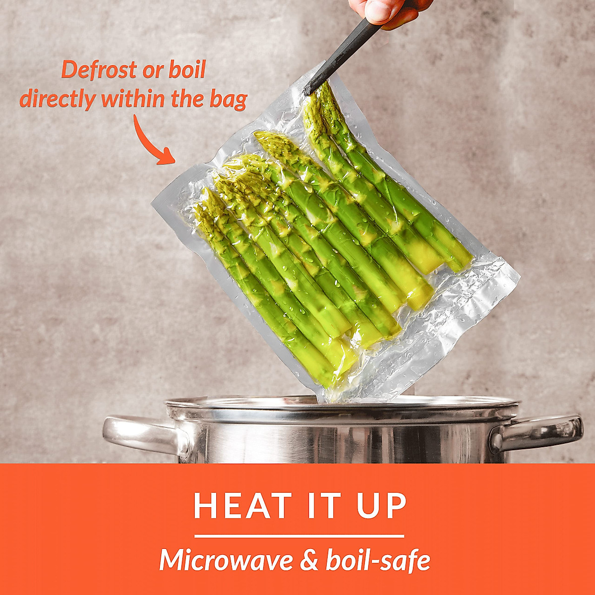 Nutri-Lock Vacuum Sealer Bags - Set of 2 11x50 & 8x50 Inch BPA-Free Rolls - Vac Seal for Sous Vide & Meal Prep - Commercial Grade Bag