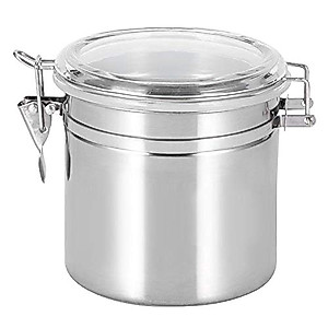 Transparent stainless steel metal lid storage container, rust-proof storage container for the kitchen at home(12.5 * 13)