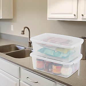 Nesmilers 6.5 Quarts Clear Latching Box, Plastic Storage Containers with Lids Set of 4