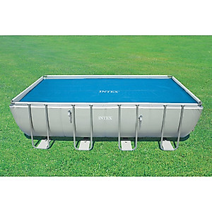 INTEX 26355EH Ultra 18'x9'x52" Ultra XTR Rectangular Frame Pool Set with 120V 1,200 GPH Sand Filter Pump, Ladder, Ground Cloth, and Solar Pool Cover