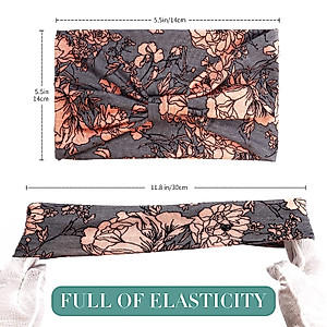 Vemalo Wide Headbands for Women, Boho Bandeau Head Bands, Workout Head Wraps, Stretch No Slip Hair Wraps Pack of 4 (Stylish)