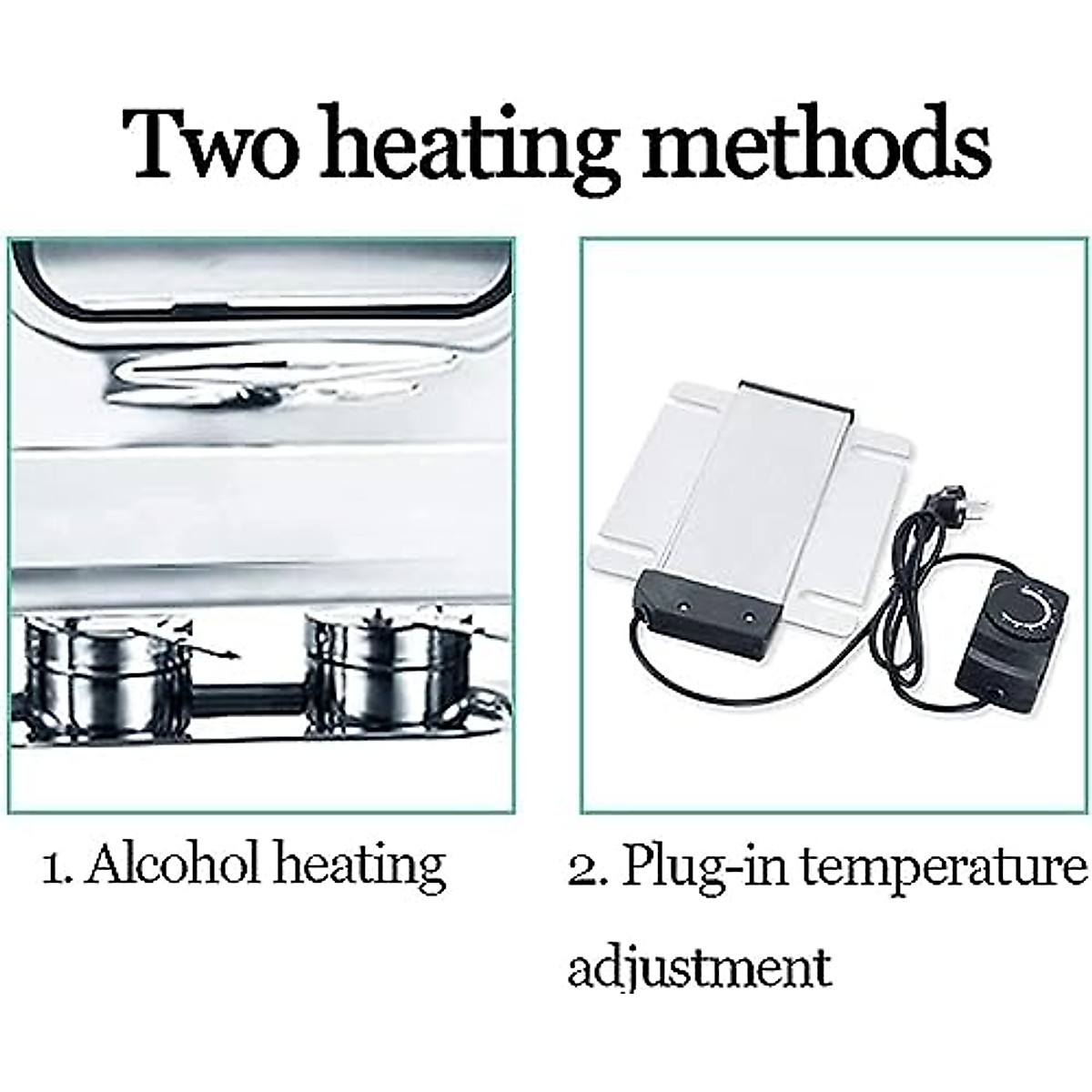 Stainless Steel Chafing Dishes, Electric Food Buffet Warmer, Rectangular Catering Chafer Warmer Set with Removable Warming Trays for Parties and Buffet 9L