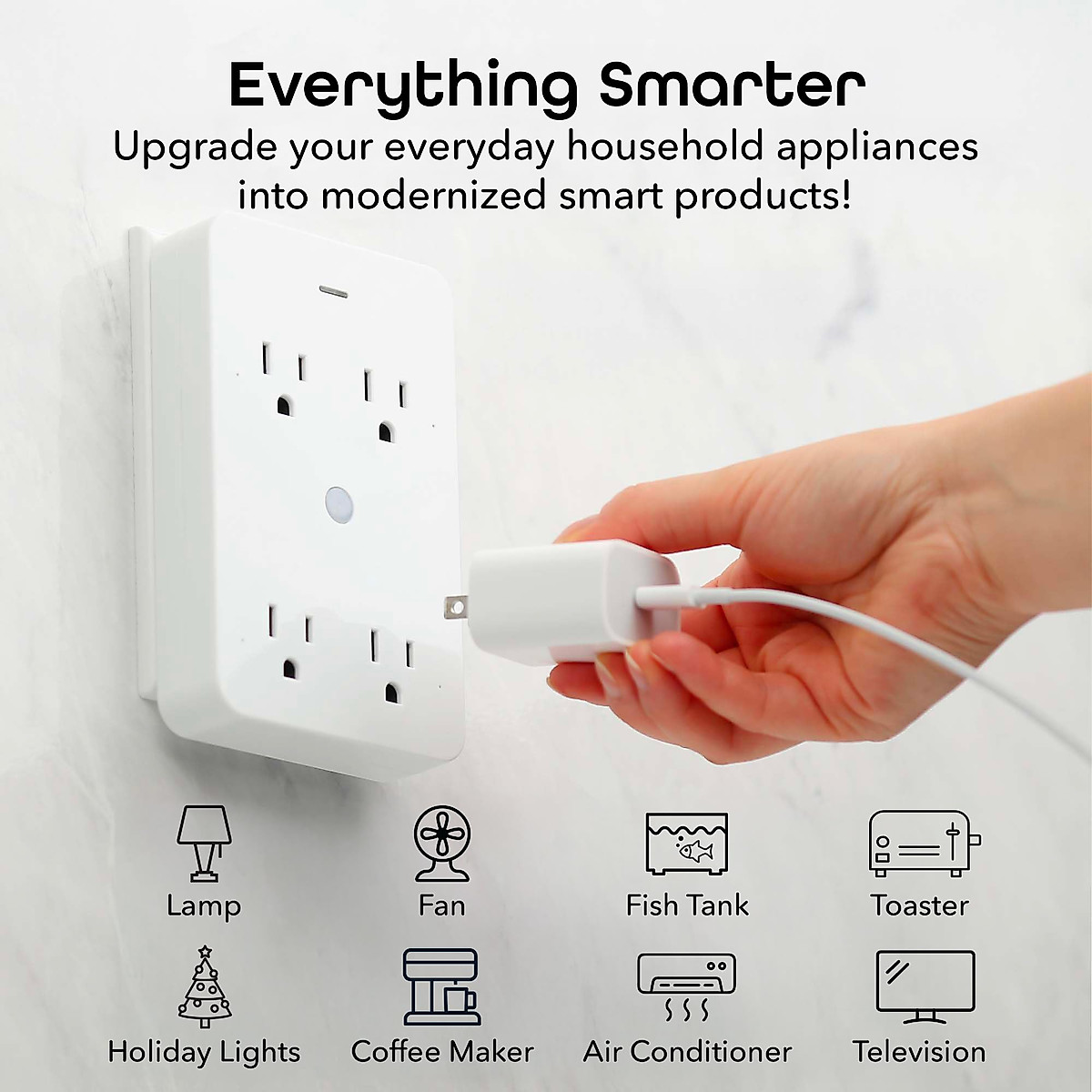 Geeni Smart Wi-Fi 4 Outlet Plug with Surge Protection, – No Hub Required – Compatible with Alexa, Google Home, White – 1-Pack