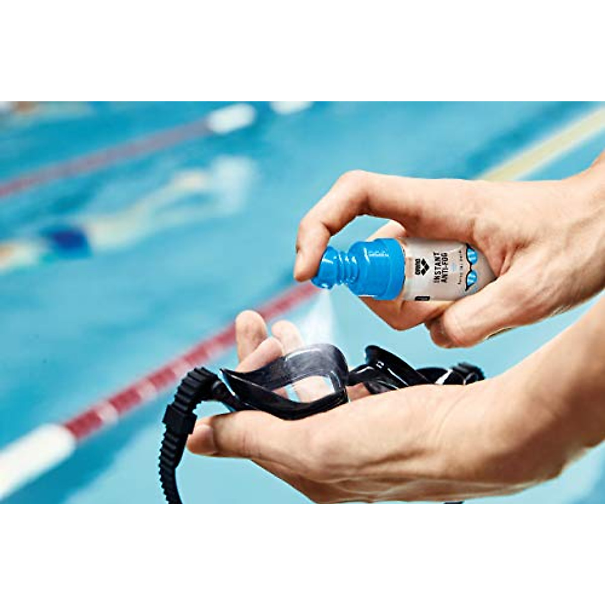 Arena Instant Anti-Fog Spray Swim Goggles Treatment Prevents Fogging Swim Practice Essential Defogger Solution, 35ml Up to 150 Applications, Clear