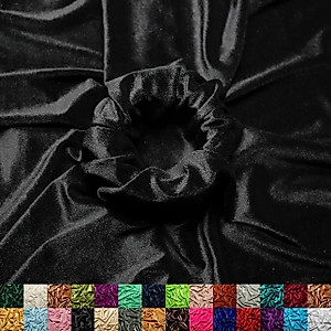 Ice Fabric Stretch Velvet Fabric by The Yard - 60" Wide Soft Stretchy Fabric for Sewing Clothes, Apparel, Costume, Crafts - 90% Polyester 10% Spandex - Black - 1 Yard