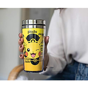 Pokemon Pikachu Travel Mug With Stainless Steel Lid, 16 Ounces