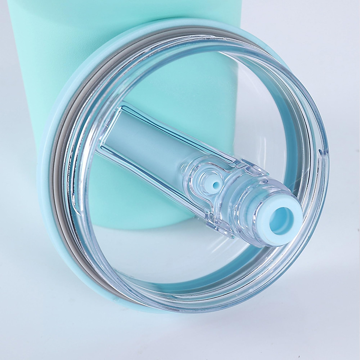 2 Pack 40 oz Tumbler Flip Straw Lid Replacement fit for Stanley Quencher, Spill Proof Splash Resistant Tumbler Lids,Reusable Tumbler Cover for Stanley Cup (Cream White)