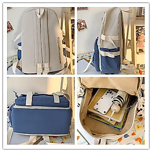 JQWSVE Kawaii Backpack with Pins Accessories, Rucksack for Teen Girls School Bag, Aesthetic Backpack