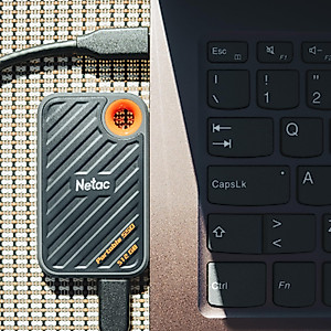 Netac 1TB Extreme Portable NVMe SSD Up to 2000MB/s Read 1700MB/s Write Speed USB 3.2 Gen.2 Business Travel Drive Essential External Solid State Drives Supports Win to Go, ZX20