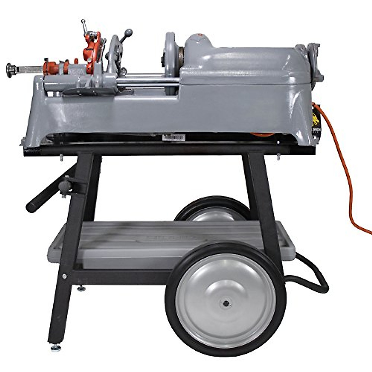 RIDGID® 535 V1 Pipe Threading Machine with Universal Cart 811A Die Heads Alloy Steel Dies and 70830 Dark Oil (Renewed)