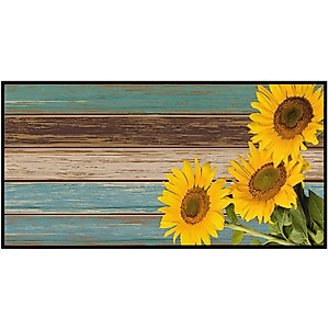 Sunflower Kitchen Rugs Non-Slip Fall Kitchen Mat Bathroom Rug Runner Carpet Farmhouse Sunflower Decor fot Home Hallway Sink Stove Laundry 39x20 Inch