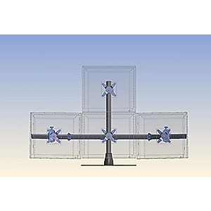 Ergotech 1 x 3 Quad Desk Stand with 28-Inch Pole - Black (100-D28-B13)