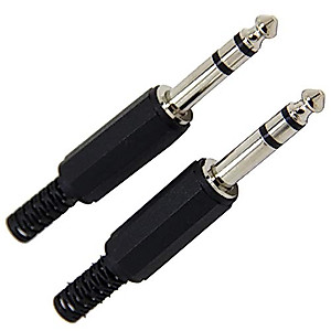 Ancable 4-Pack 1/4 Inch Stereo Plug, Solder Type Cost-Effective Plastic 6.35mm TRS Phone Connector with Shrinkle Tube for Patch Cables, XLR Cables