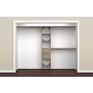ClosetMaid SuiteSymphony Closet Organizer with Shelves and 2 Drawers, 16-Inch-Natural Gray