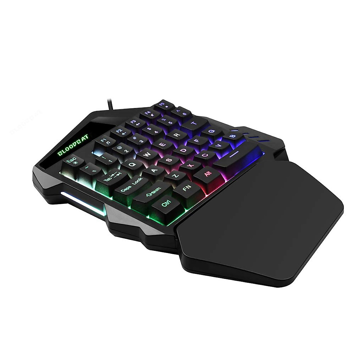 Arilove One-Handed Gaming Keyboard,RGB LED Wired Mechanical Mini Gaming Keyboard (Black, 2318.54cm)