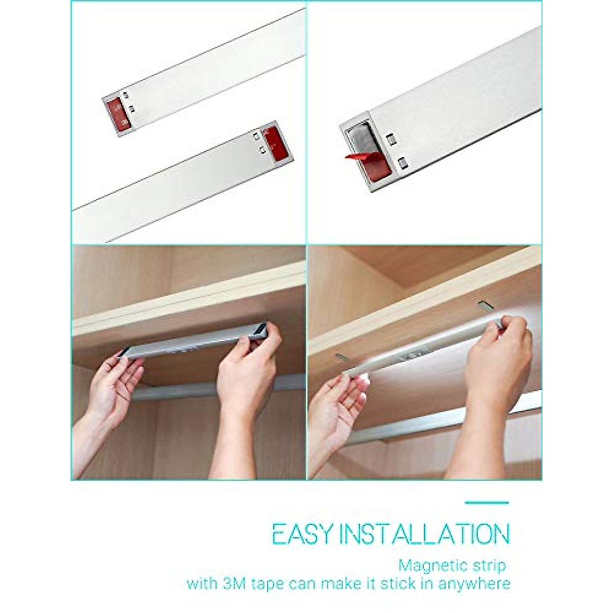 Joyzy Automatic Pantry Light, Wireless Closet Lights Two Motion Sensor Modes Light Battery Operated,USB Rechargeable Under Cabinet Lights, Bedroom Light Bathroom Lighting