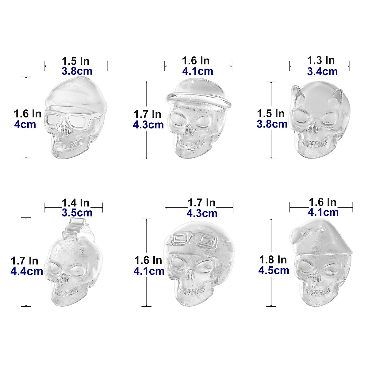 Readaeer Silicone Skull Molds, 3D Skull Ice Cube Mold, Large Skull Mold for Resin, Ice, Chocolate, Candle, Soap Making Black