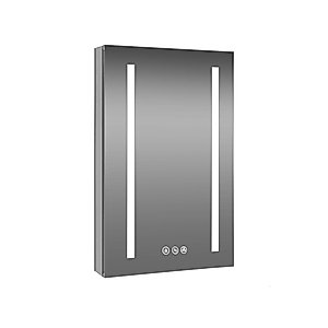 Blossom Recessed or Surface 24 Inch LED Mirror Medicine Cabinet with Lights, LED Medicine Cabinet with Defogger, Dimmer, Outlets & USB Ports (24x32/Left Hinge)