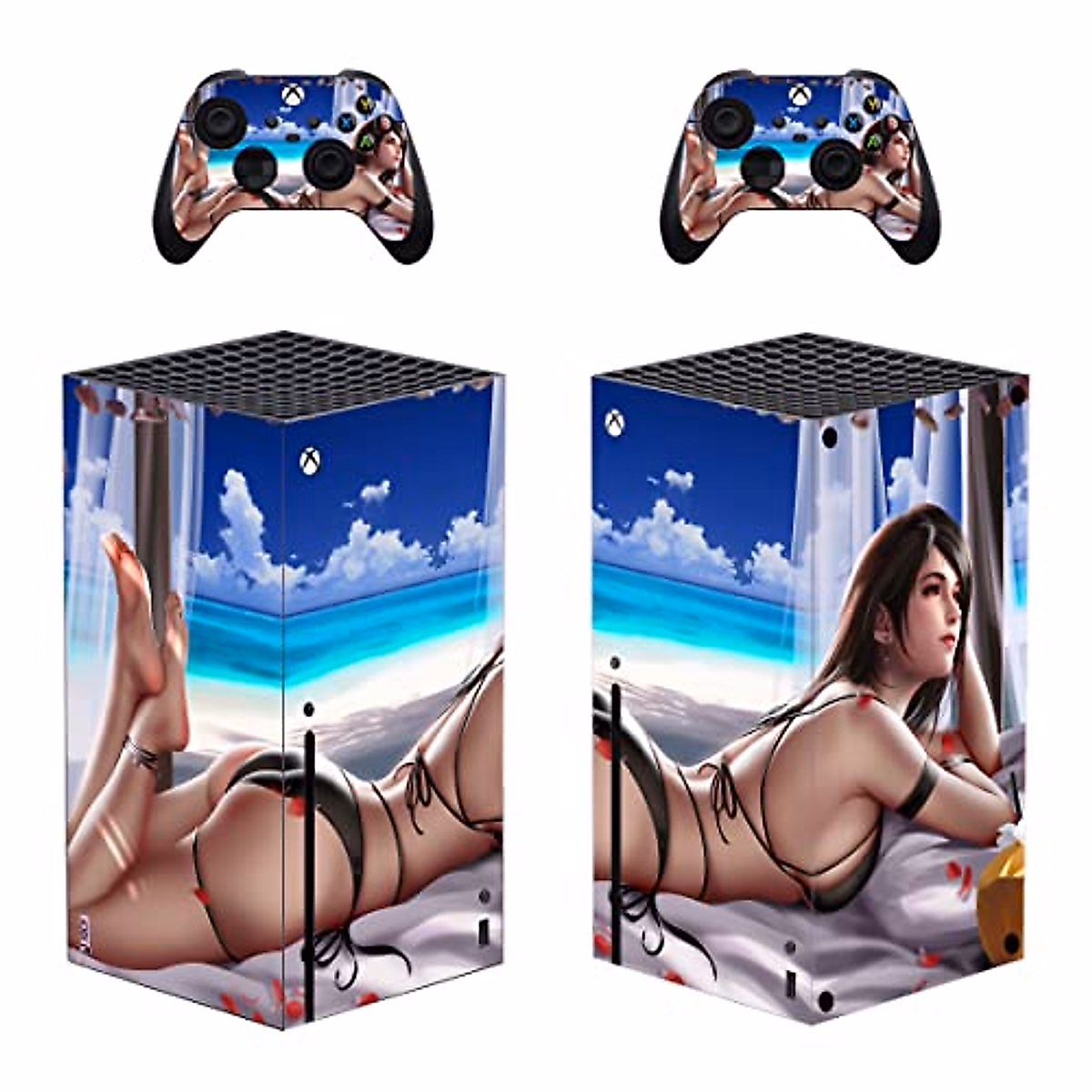 JOCHUI Xbox Series X Console Skin Decals Stickers Anime Girl Vinyl for Xbox Series X Console Controllers Cute Hot Girl