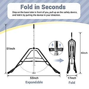 BangTong&Li Gymnastics Bar for Kids Height Adjustable Horizontal Bar Folding Gymnastics Junior Training Bar for Home Gymnastics Equipment (Black)