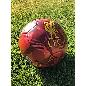 Liverpool FC Soccer Ball Size 5 Futbol Official Licensed Red and Gold 2020 Great for Kids, Players, Trainers, Coaches Gift