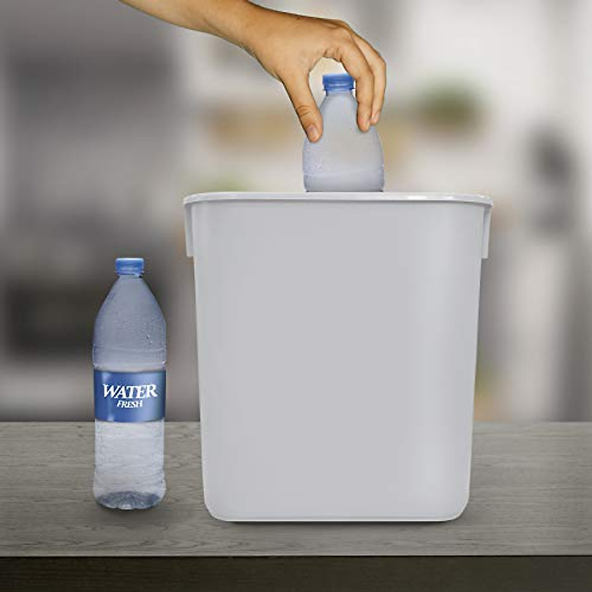 Acrimet Wastebasket Bin 13QT (Plastic) (White Color) (Set of 4)