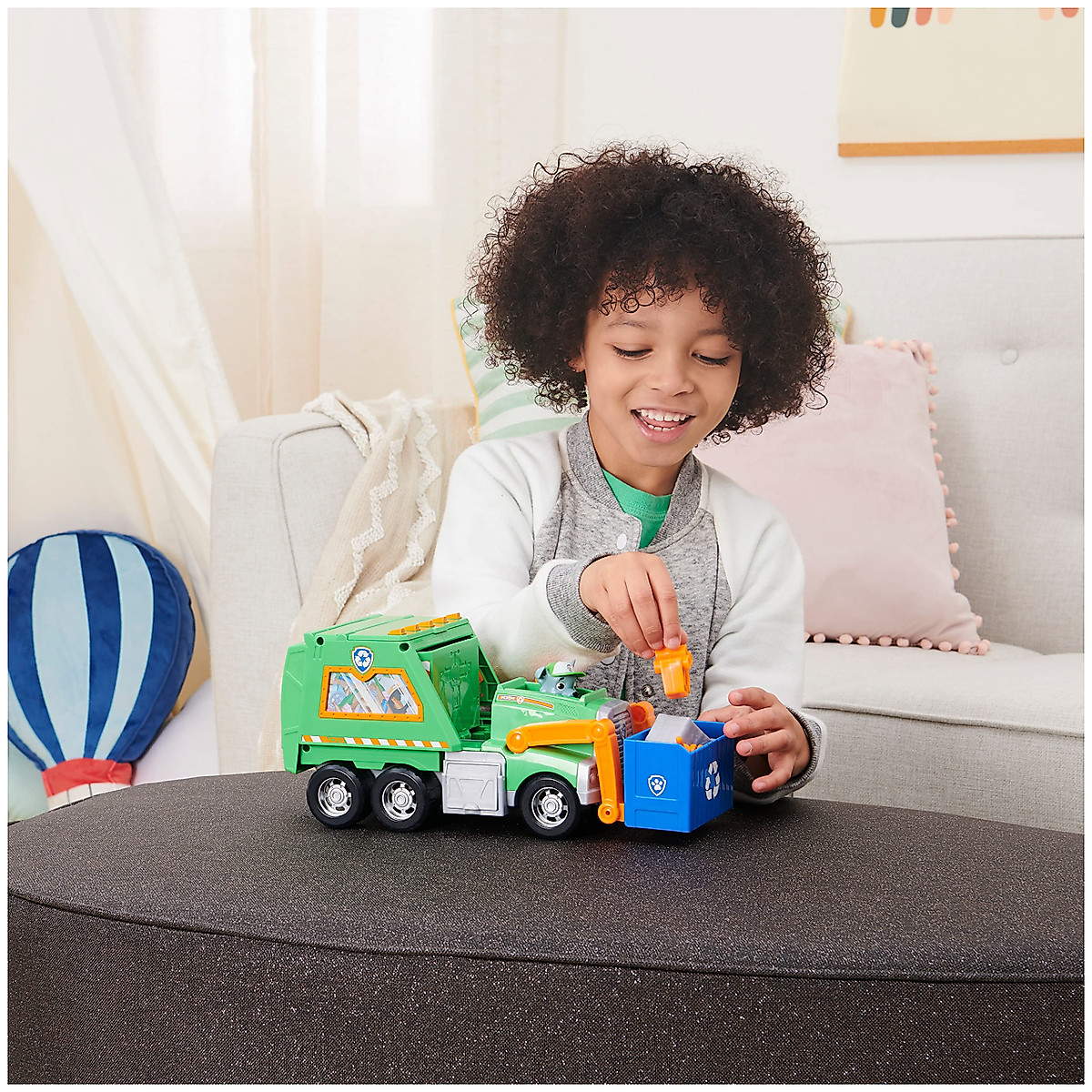 Paw Patrol, Rockyâ€™s Reuse It Deluxe Truck with Collectible Toy Figure and 3 Tools, for Kids Aged 3 and up