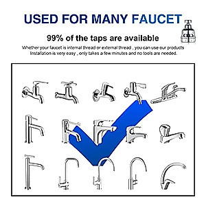 Faucet Sprayer Attachment, 360 Degree Rotating Faucet Aerator Accessories, 3 Mode Adjustable Kitchen Sink Tap Head Water Saving Extend Nozzle Chrome Plated,(Pack of 2)